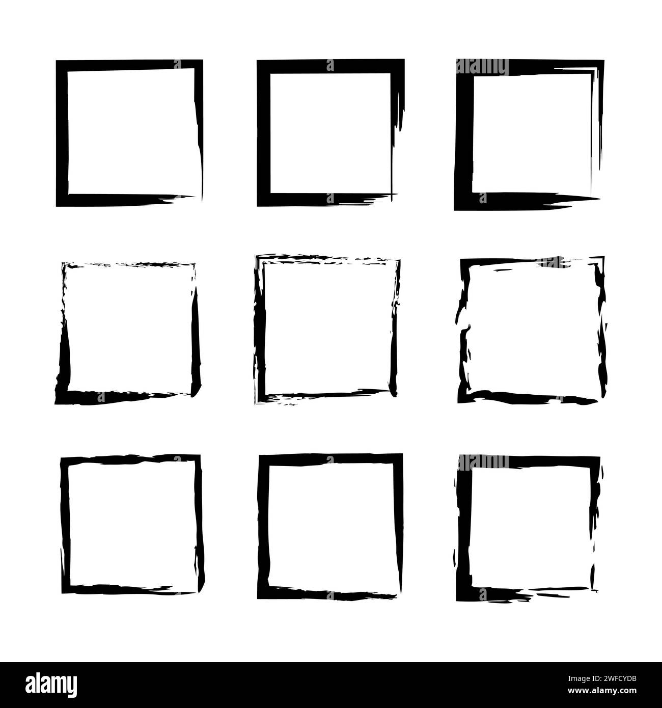 brush squares. Ink paint brush stain. Brush stroke style. Rectangle ...