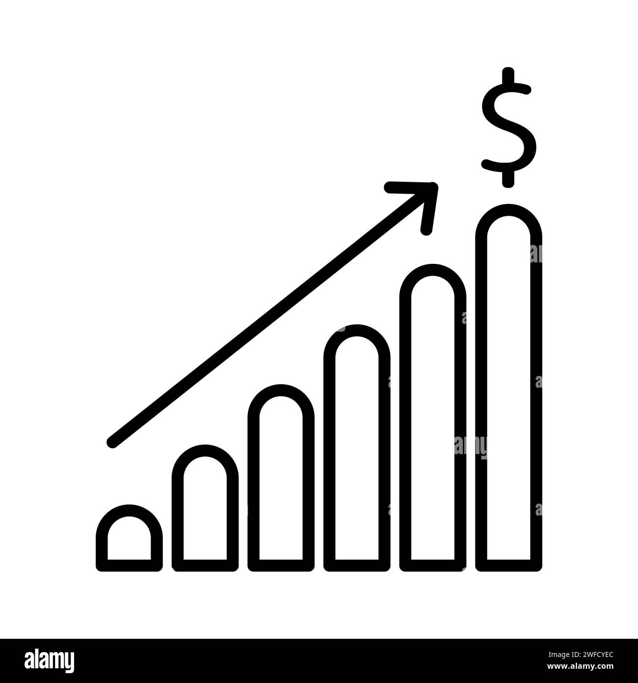 Icon chart. Profit arrow. Growth stock diagram financial graph. Vector ...
