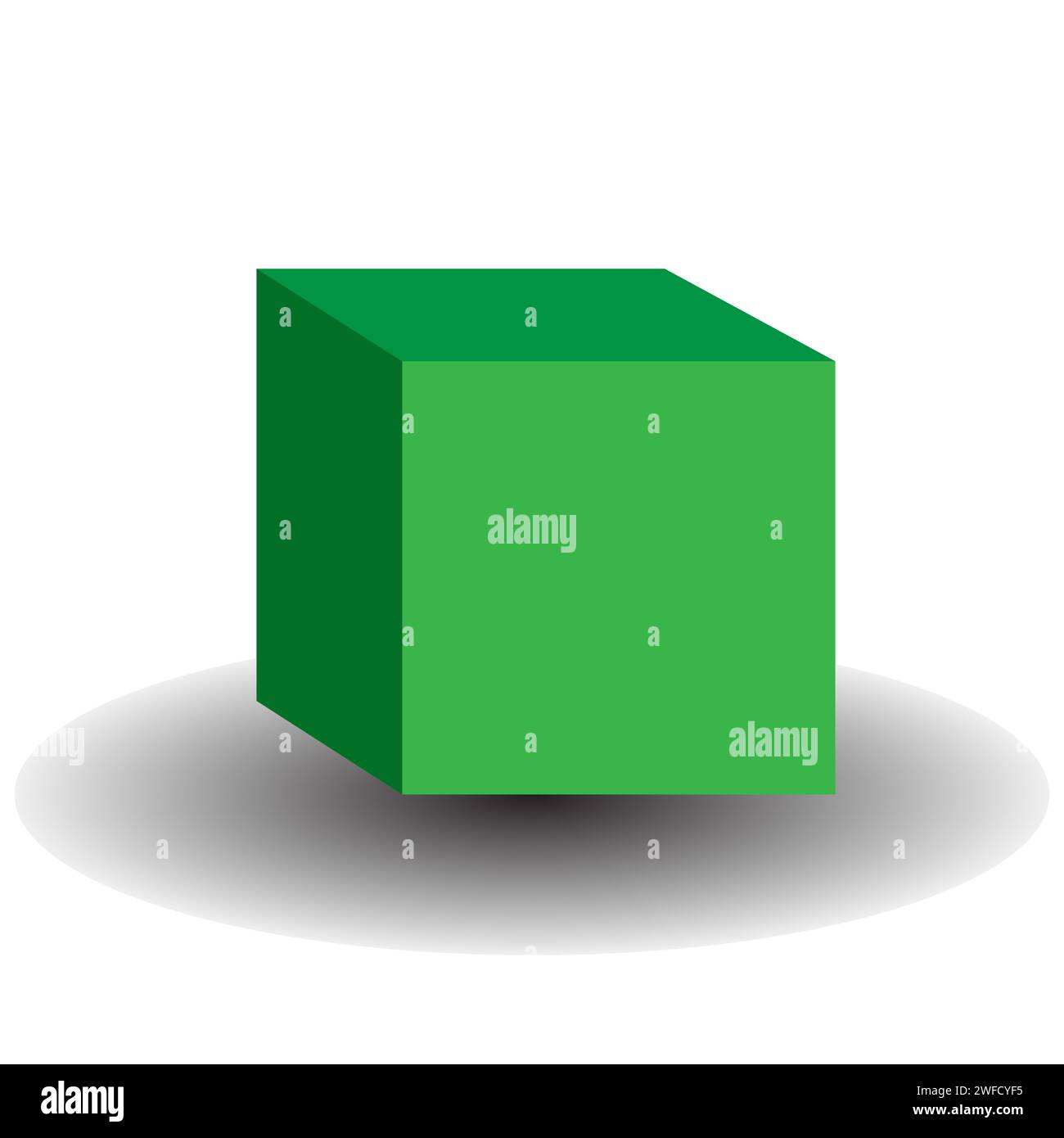 Green cube in 3d style. Minimal geometric design. Vector illustration ...