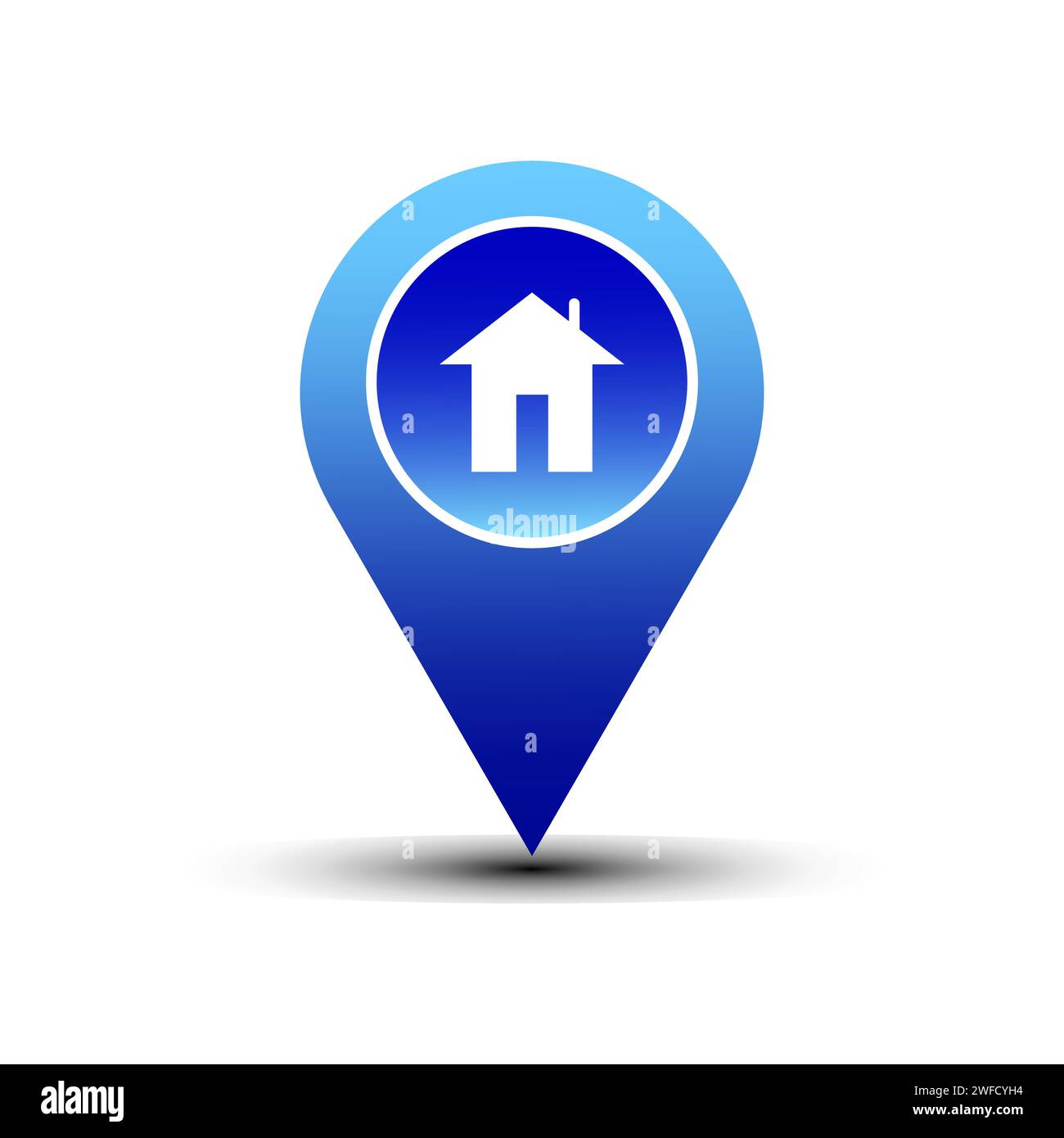 blue pin house. Information sign business concept. Vector illustration ...