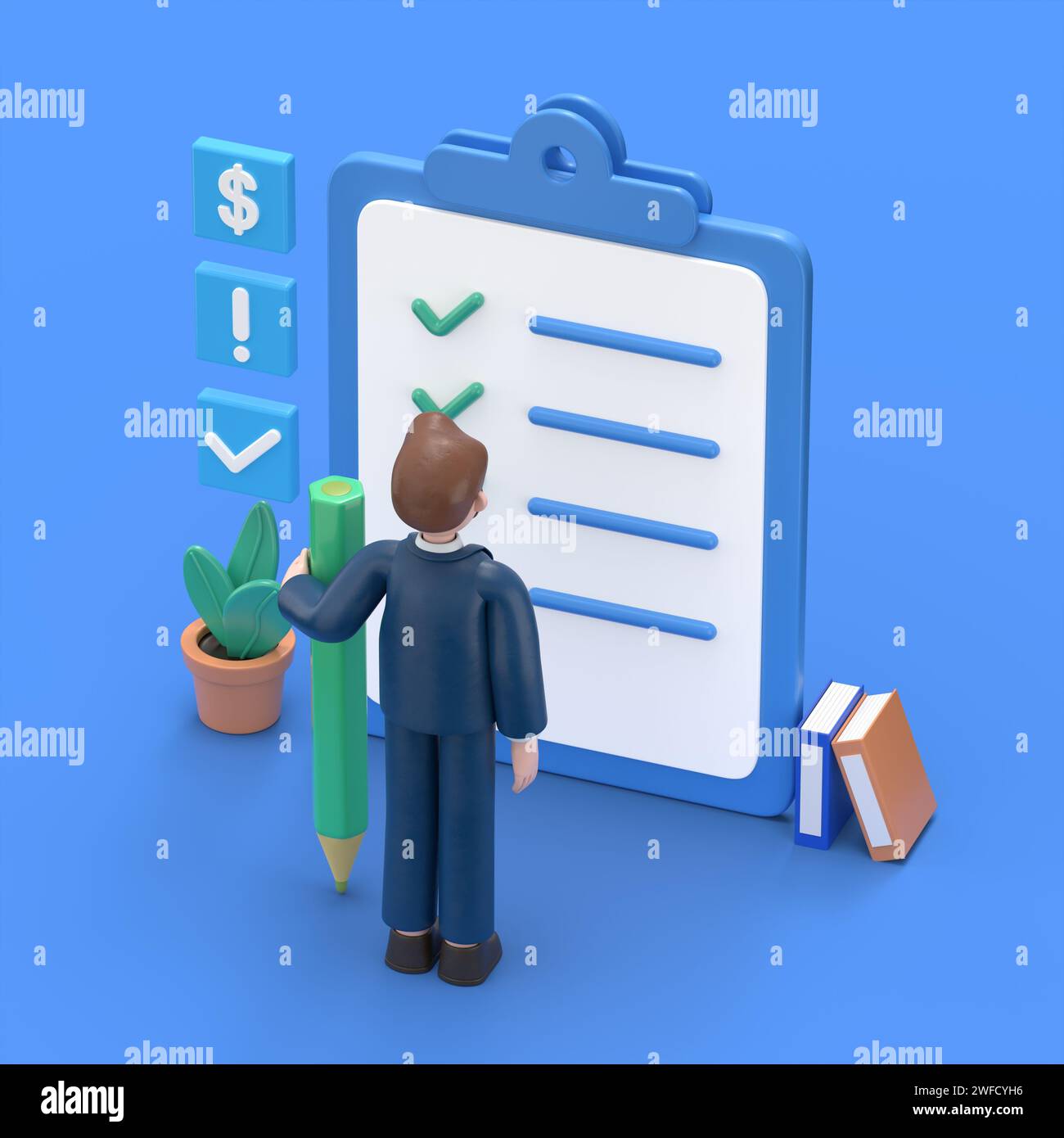 Isometric businessman with checklist and to do list. Clipboard with a ... Isometric businessman with checklist and to do list. Clipboard with a ...