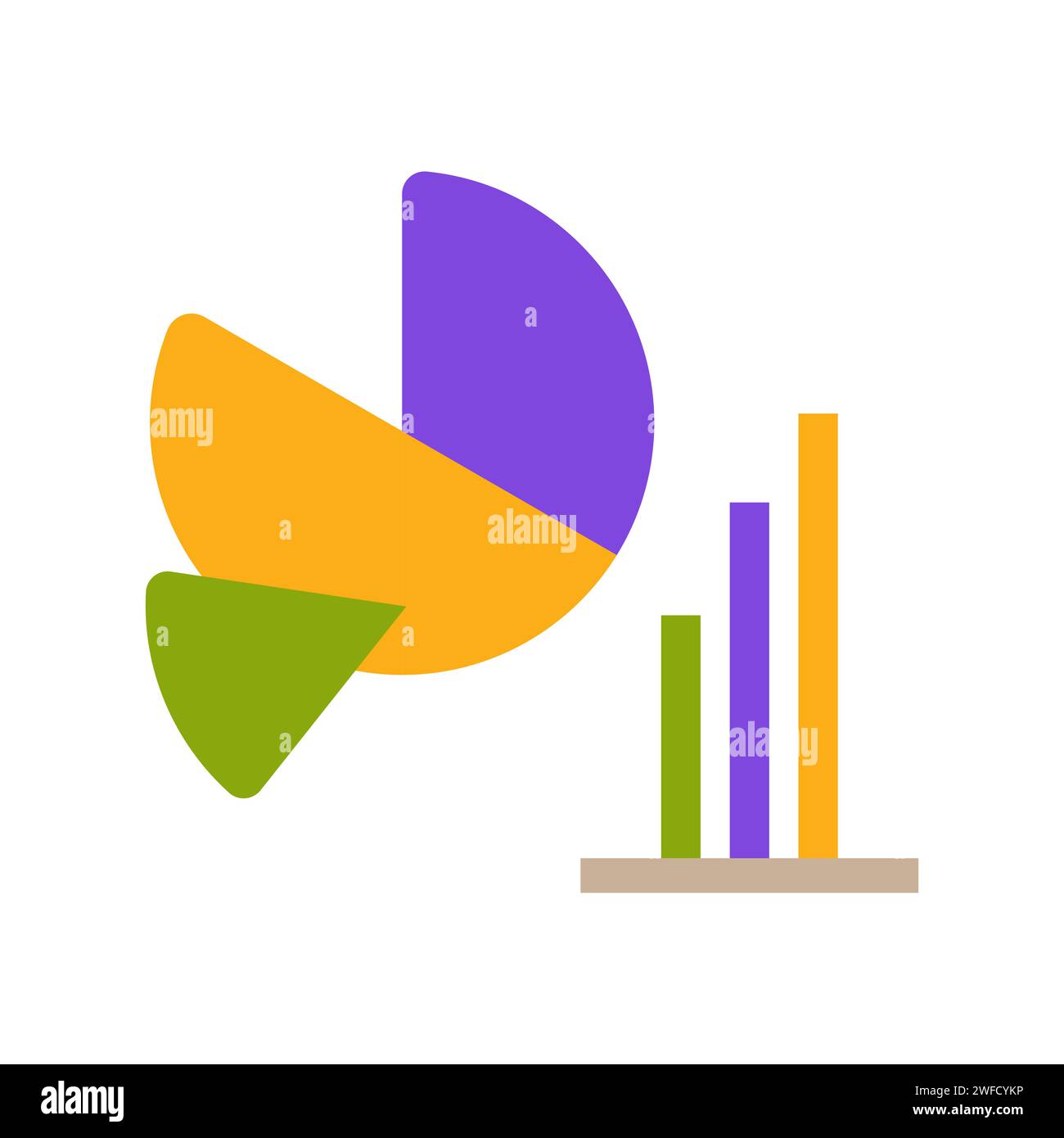 Cartoon piece of circle chart. Company strategy. Vector illustration ...