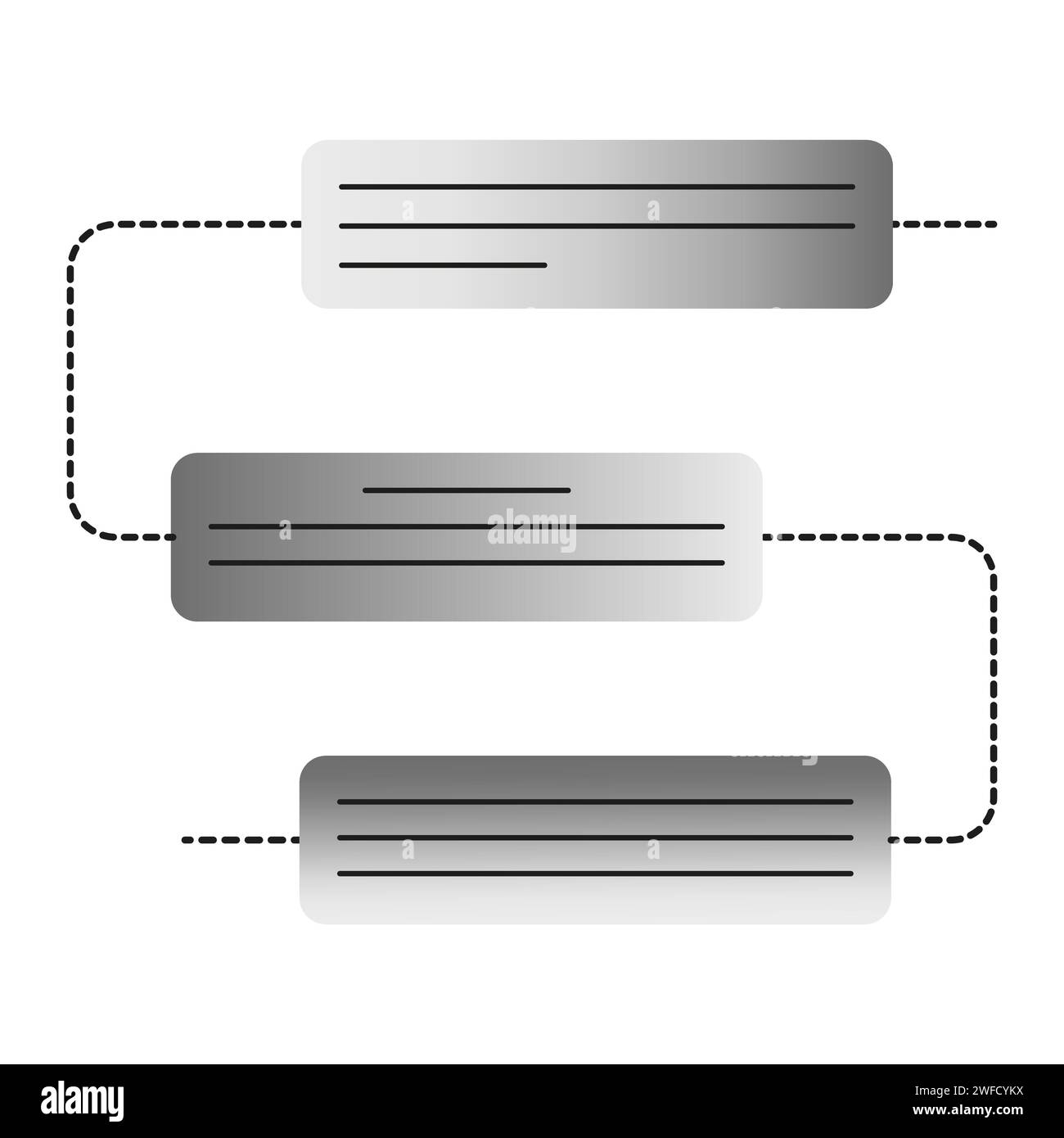 Connected graph gray rectangles. Data information infographic. Vector ...