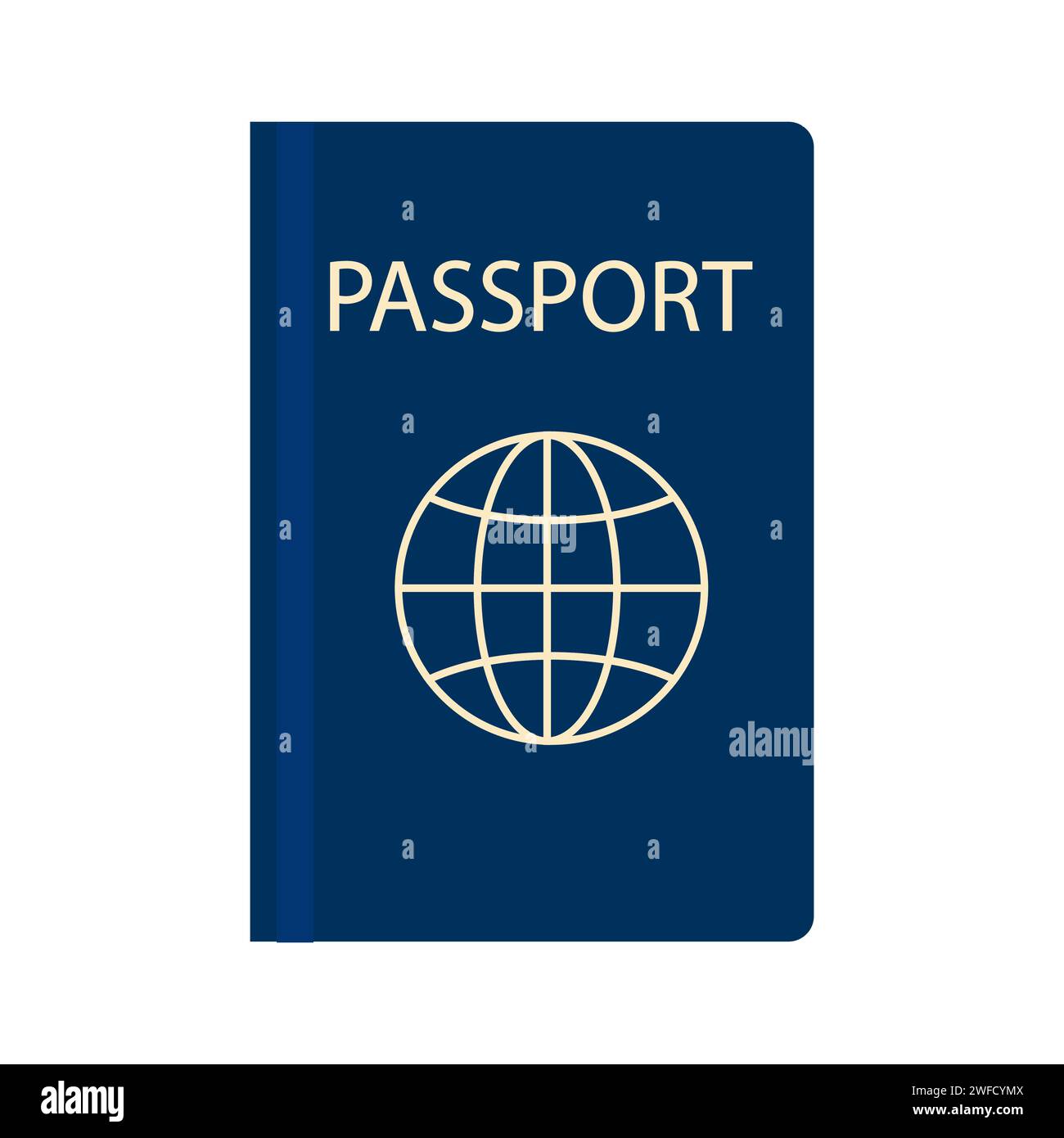 Golden blue passport. Document symbol. Tourism concept. Vector ...