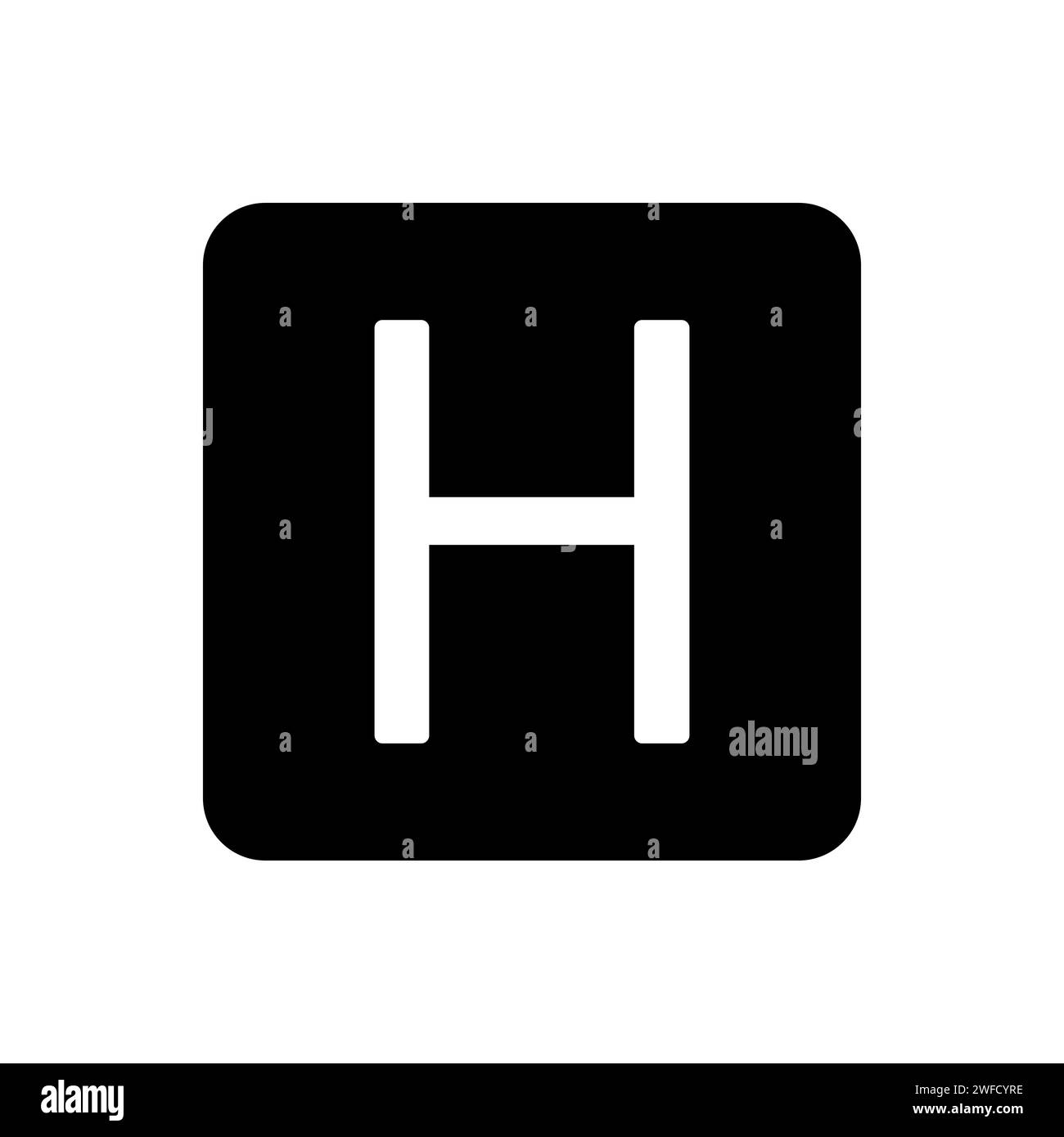 icon with white h black square. Business communication concept. Vector ...