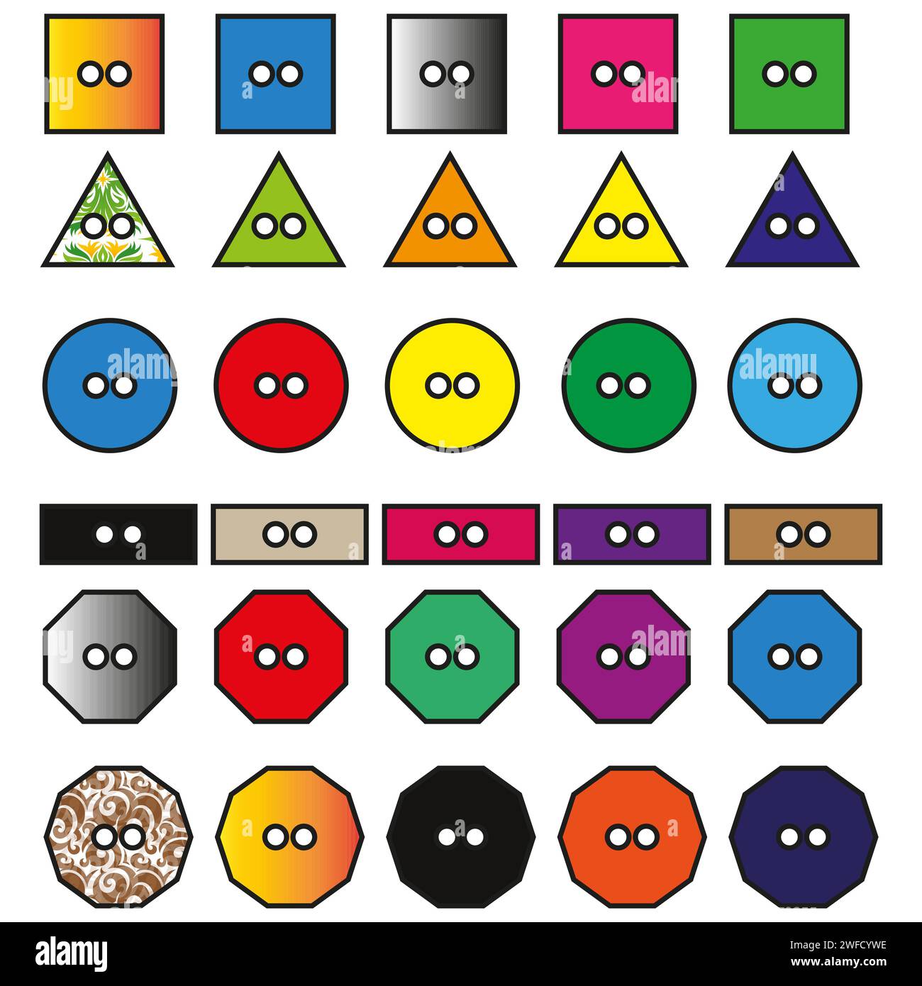 Colored Buttons For Clothes Of Different Shapes Button For Textile