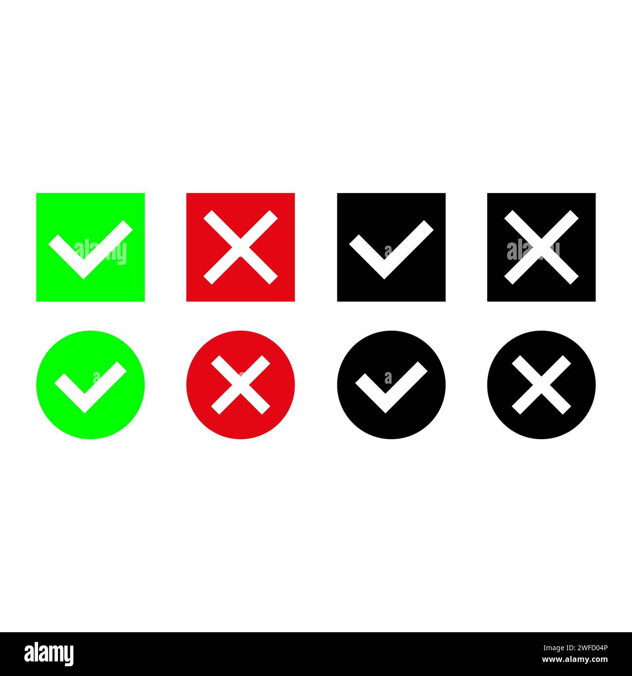 Sketch illustration with tick cross on smears. Ink brush stroke drawing ...