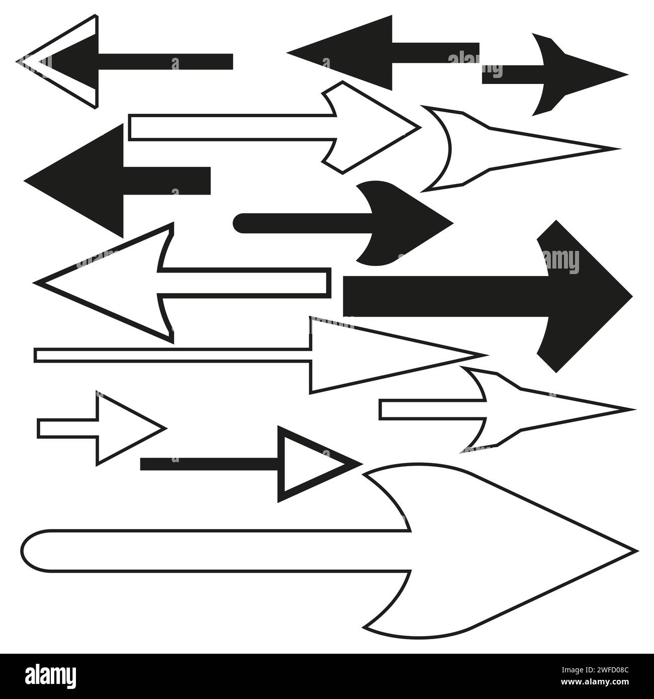 Brush arrows. Watercolor brush texture. Ink paint brush stain. Vector ...