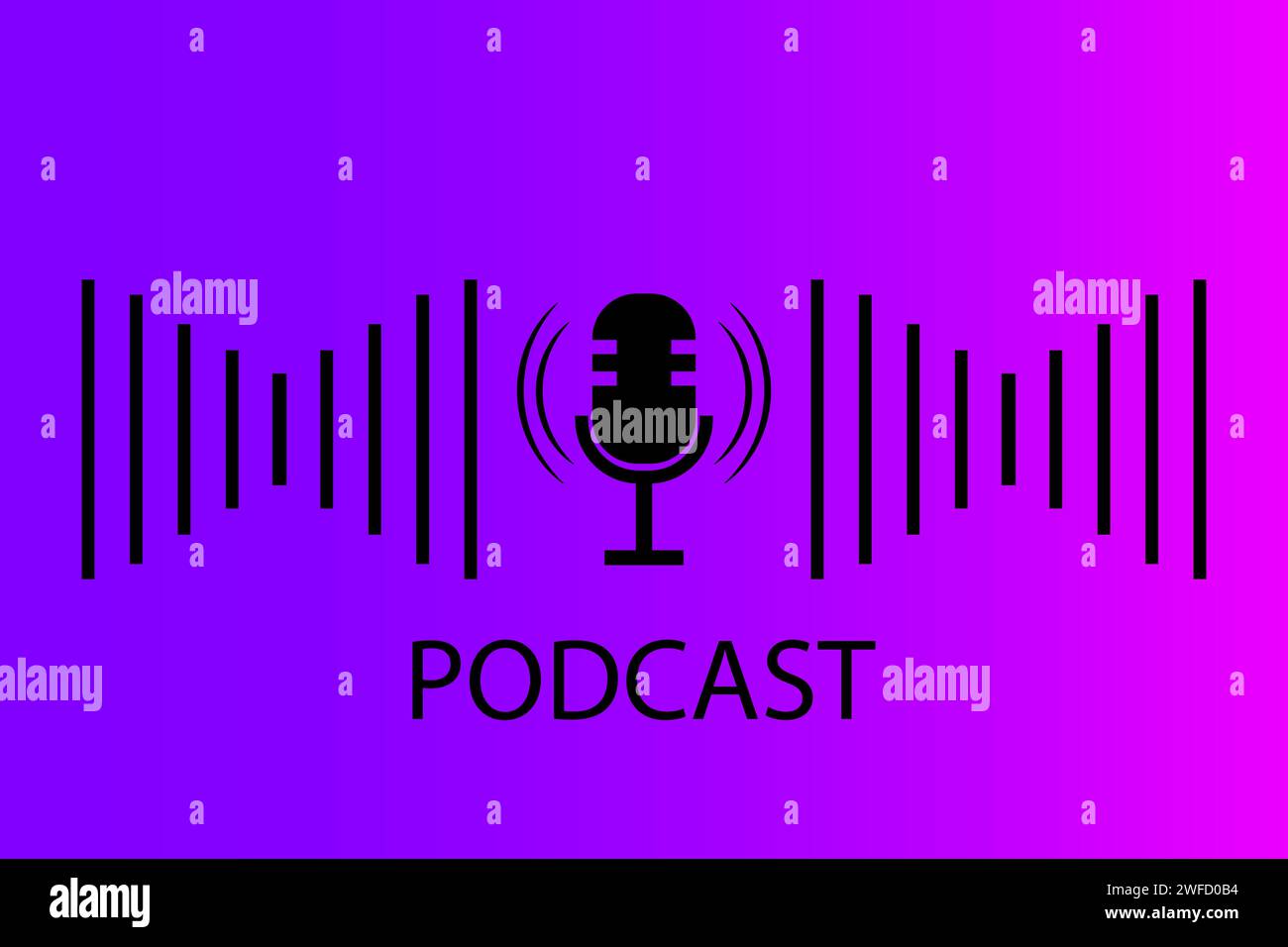 Podcast logo. Radio symbol. Music wave. Creative art. Microphone icon ...