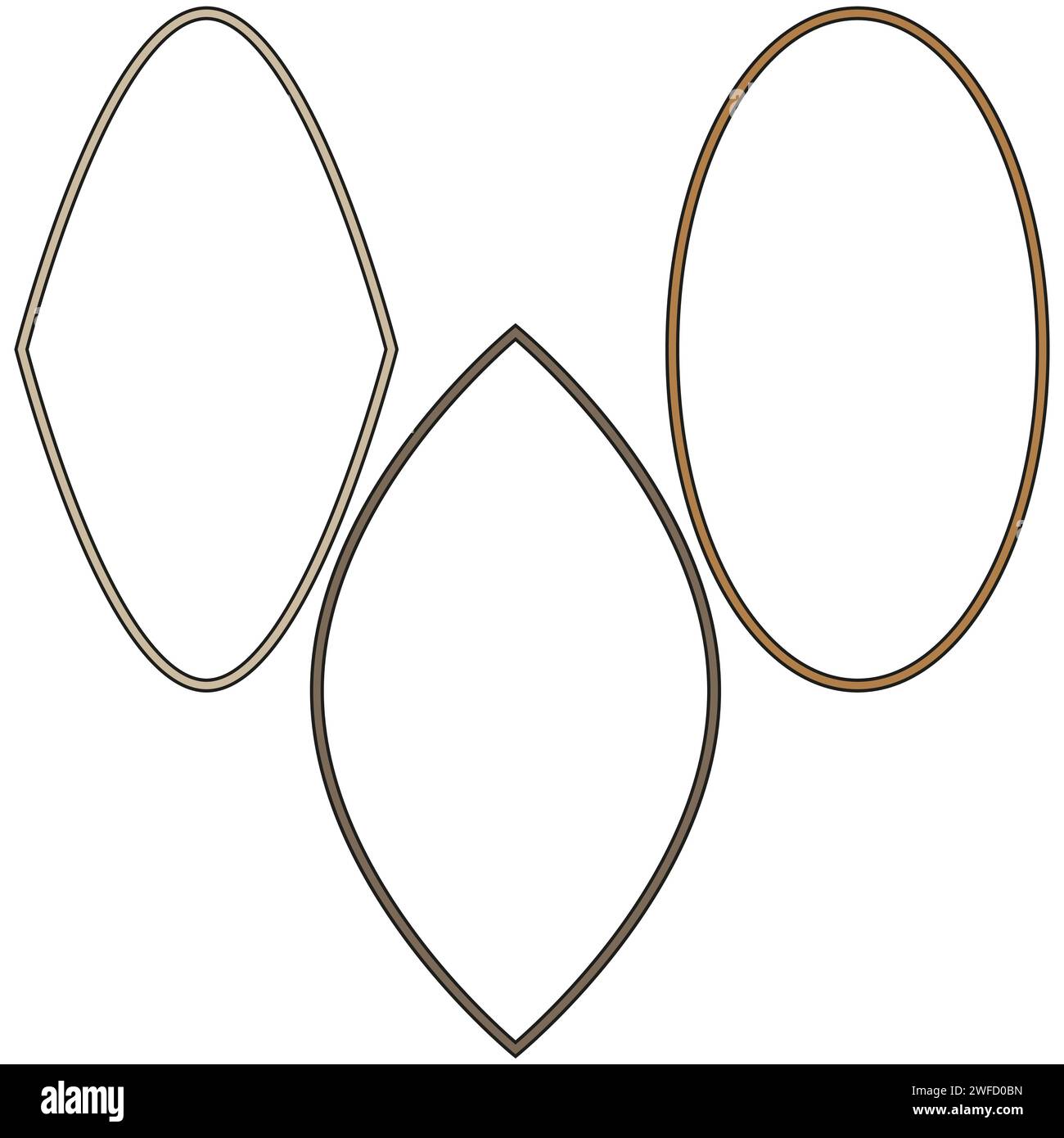 black different frames. Vintage line art set. Cute background. Design ...