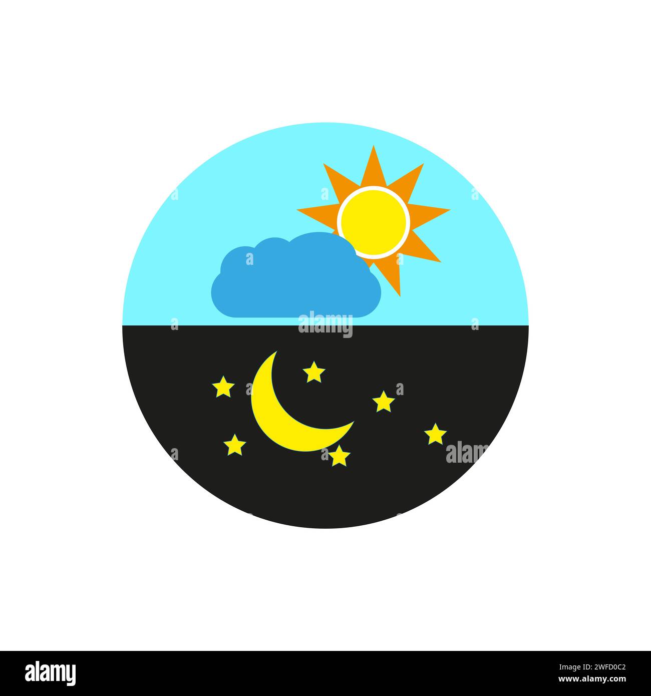 day and night in a circle. Vector illustration. Stock image. EPS 10 ...