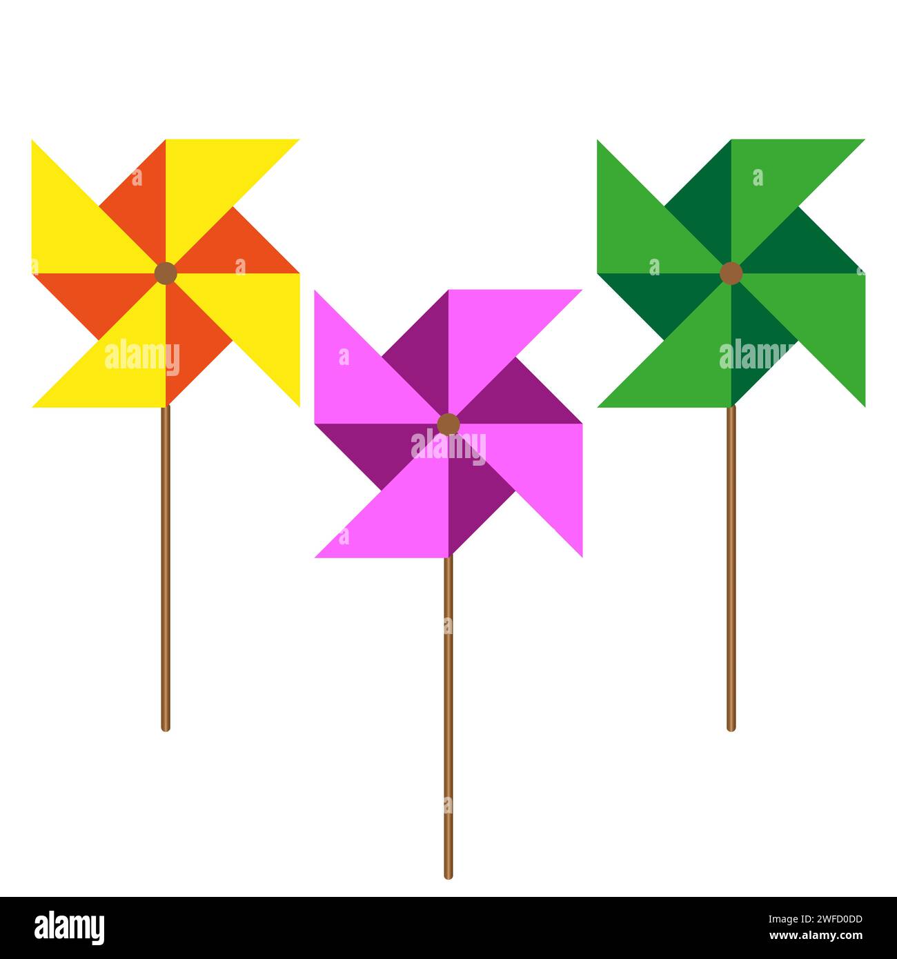 Cartoon colored paper propellers. Vector illustration. EPS 10 Stock ...