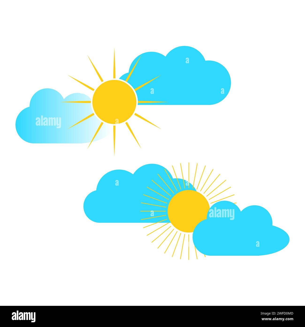 cartoon clouds sun. Good morning. Vector illustration. stock image. EPS ...