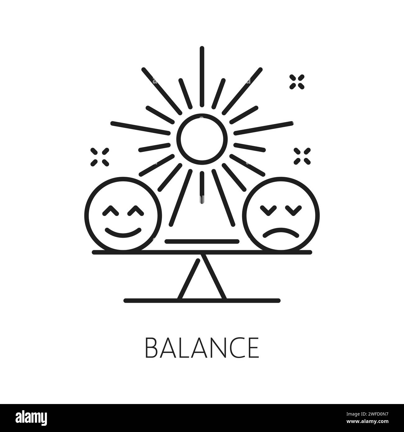 Balance. Psychological disorder problem, mental health icon ...