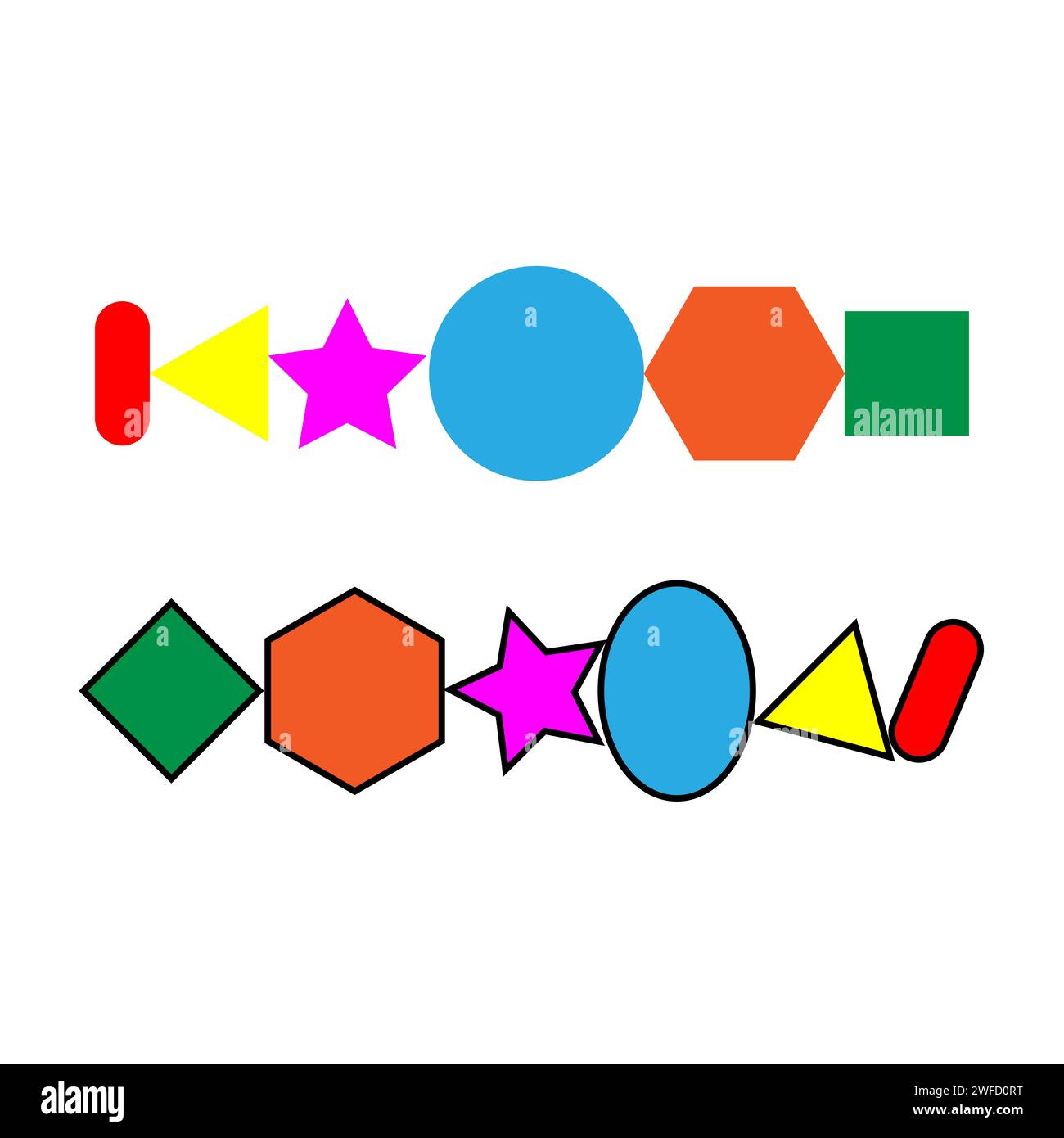 Modern colored geometric shapes. Cartoon style characters. Vector ...