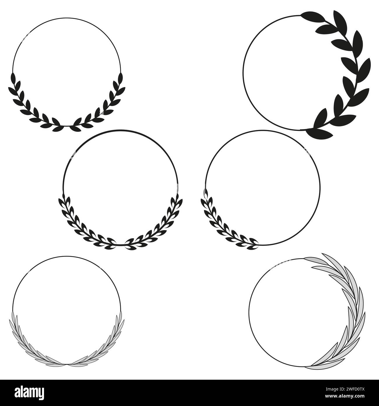 Wreaths lines in rustic style. Spring floral pattern. Wedding ...