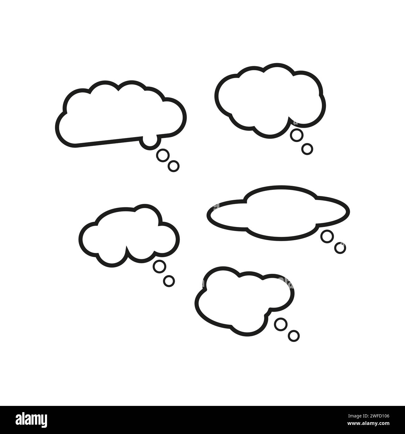 Cloud message cartoon icons. Dialog, chat speech bubble. Chat message ...