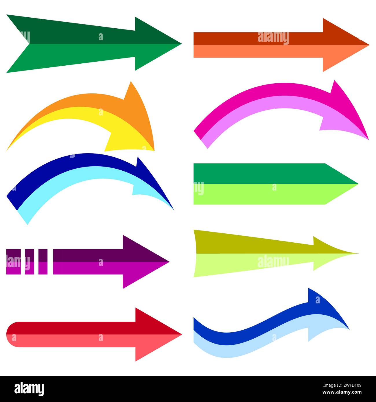 Colored arrows. Arrow 3d vector icon. Vector illustration. stock image. EPS 10 Stock Vector ...