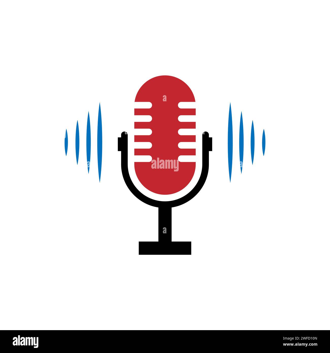 Wave microphone icon. Phone icon set. Player concept button. Vector ...