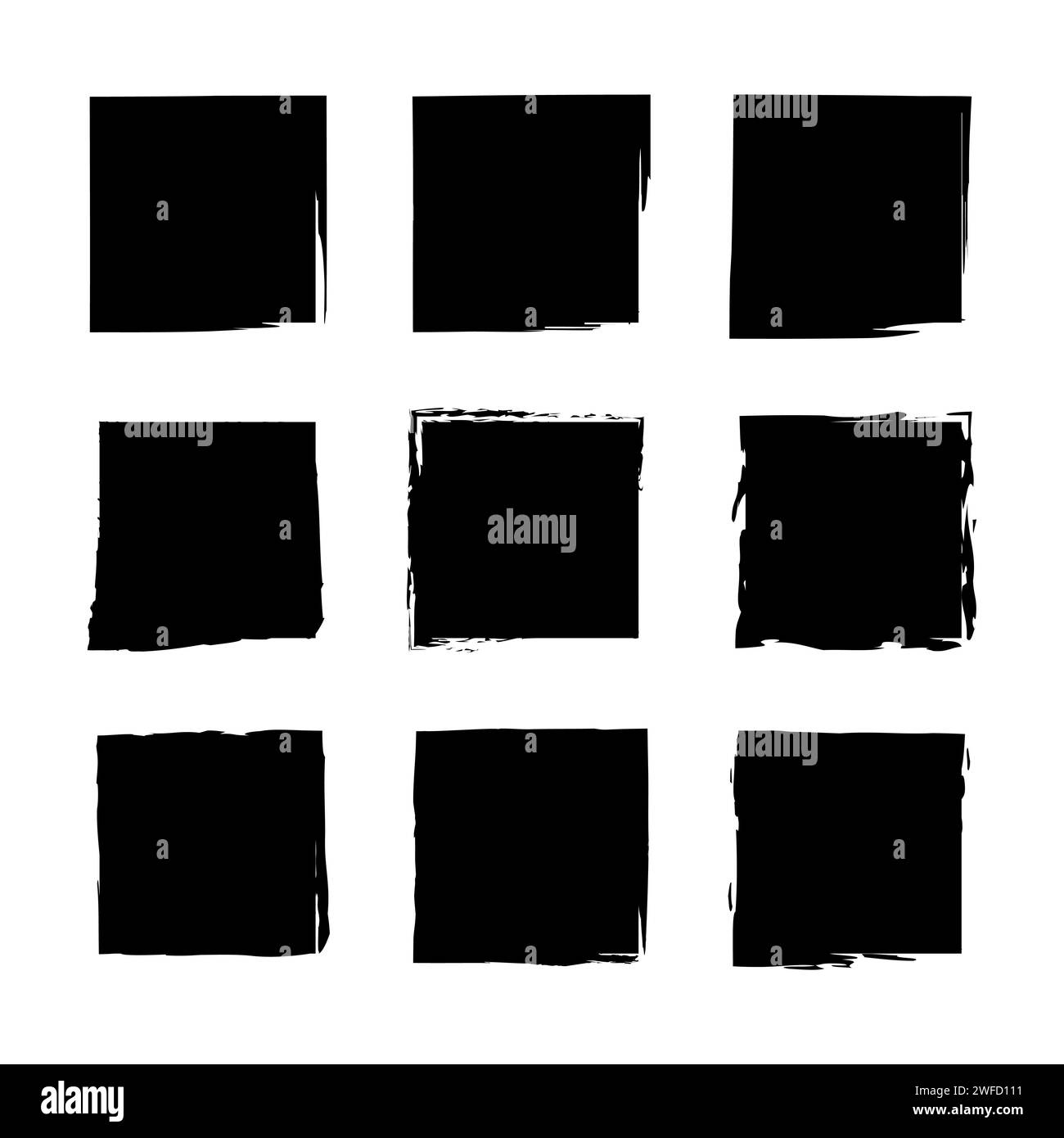 brush squares. Ink paint brush stain. Brush stroke style. Rectangle ...