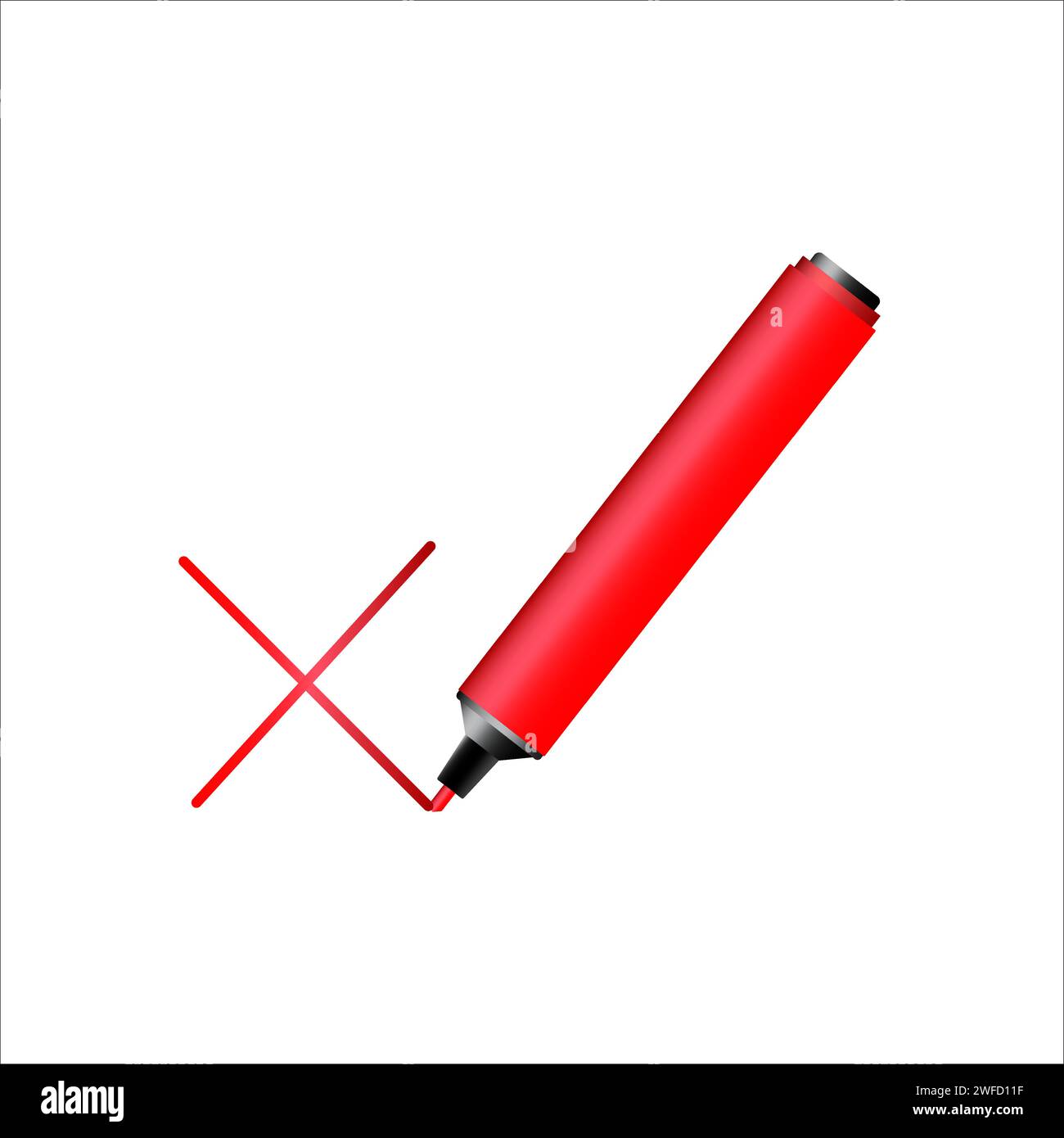 Red marker cross, great design for any purposes. Cross symbol. Hand ...