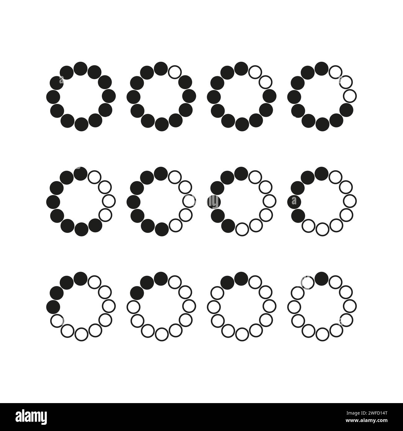 Round dot loading icons. loader icons. Vector illustration. Stock image ...