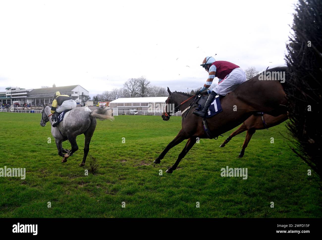 Twilight Glory ridden by jockey Alan Johns (right) on their way to ...