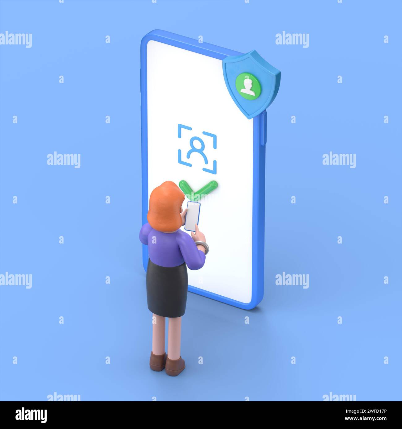 Face Recognition Concept Design Can Use For Web Banner Infographics