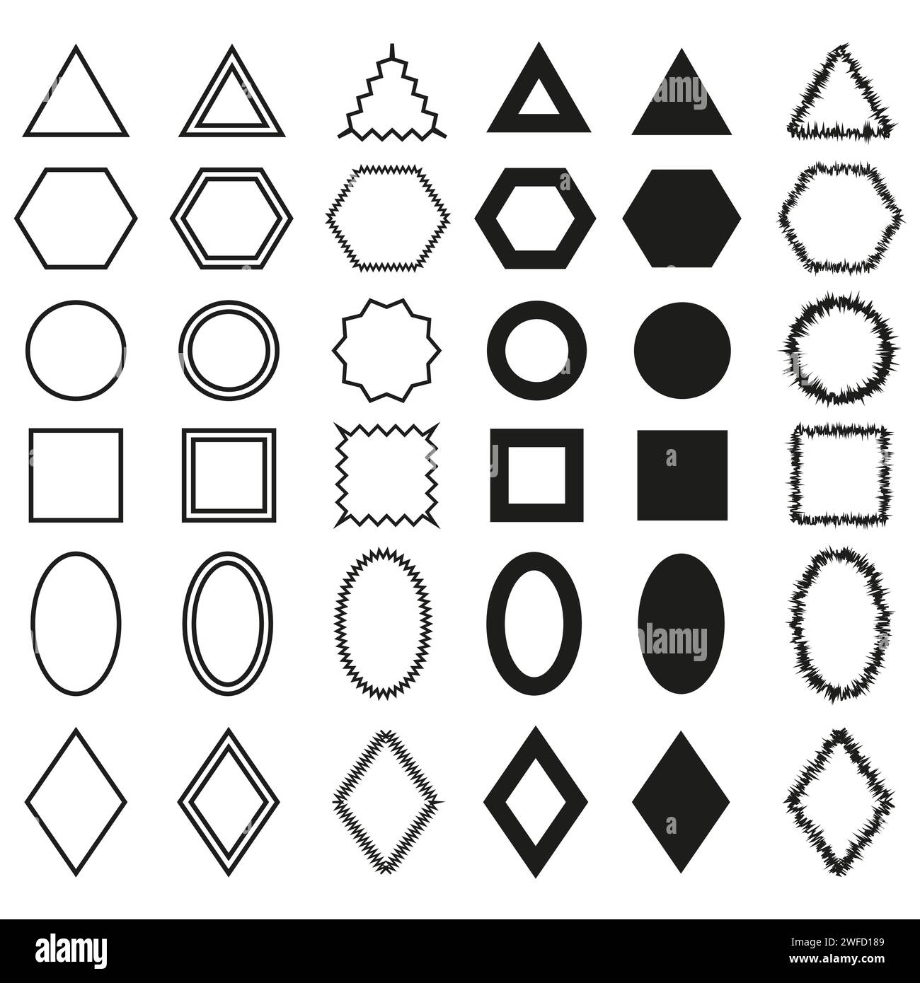 black different frames. Vintage line art set. Cute background. Design ...