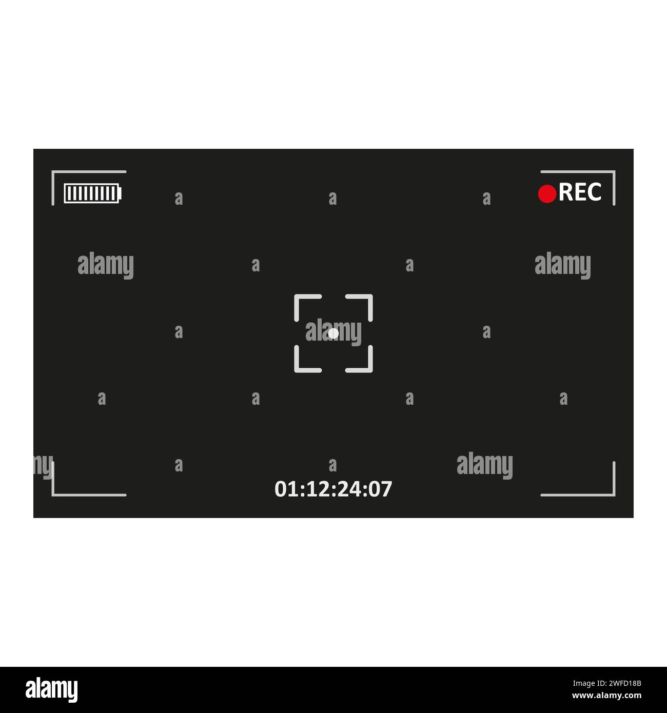 Flat camera focus icon. Digital technology background. Vector illustration. Stock image. EPS 10 ...