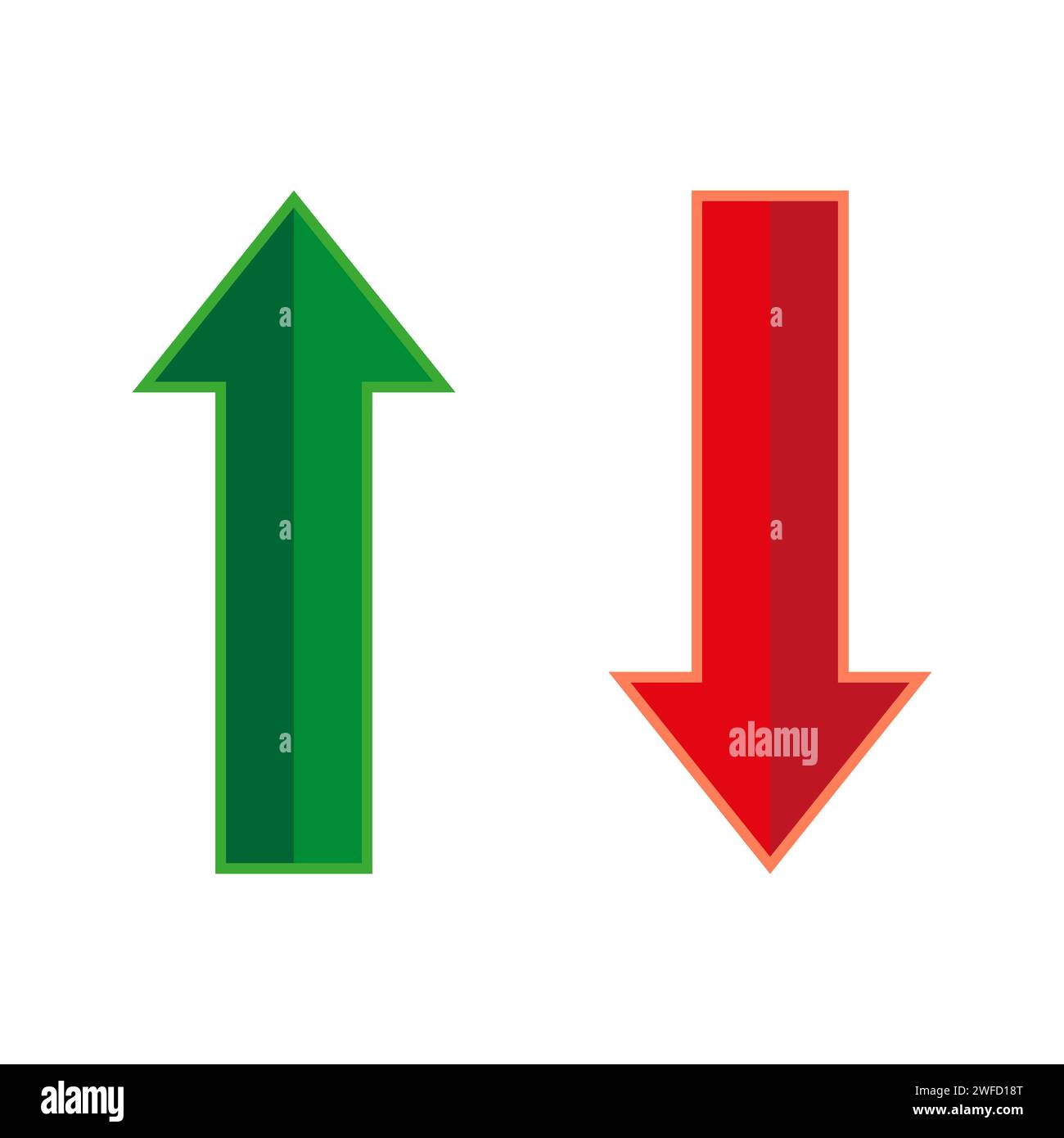 Green arrow up, red arrow down. Vector illustration. EPS 10 Stock ...