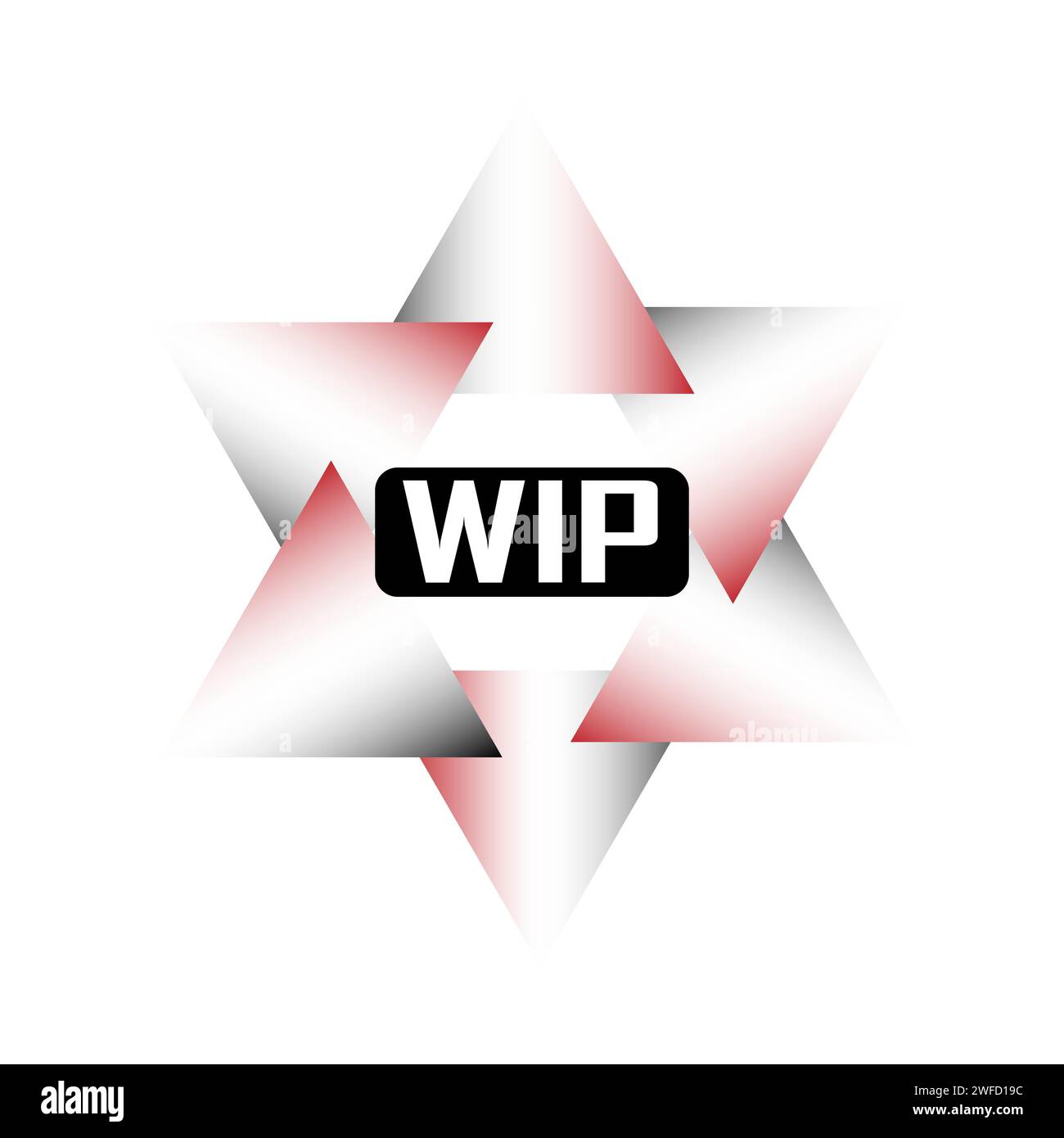 work in progress symbol. Banner with wip. Work organization. Company ...