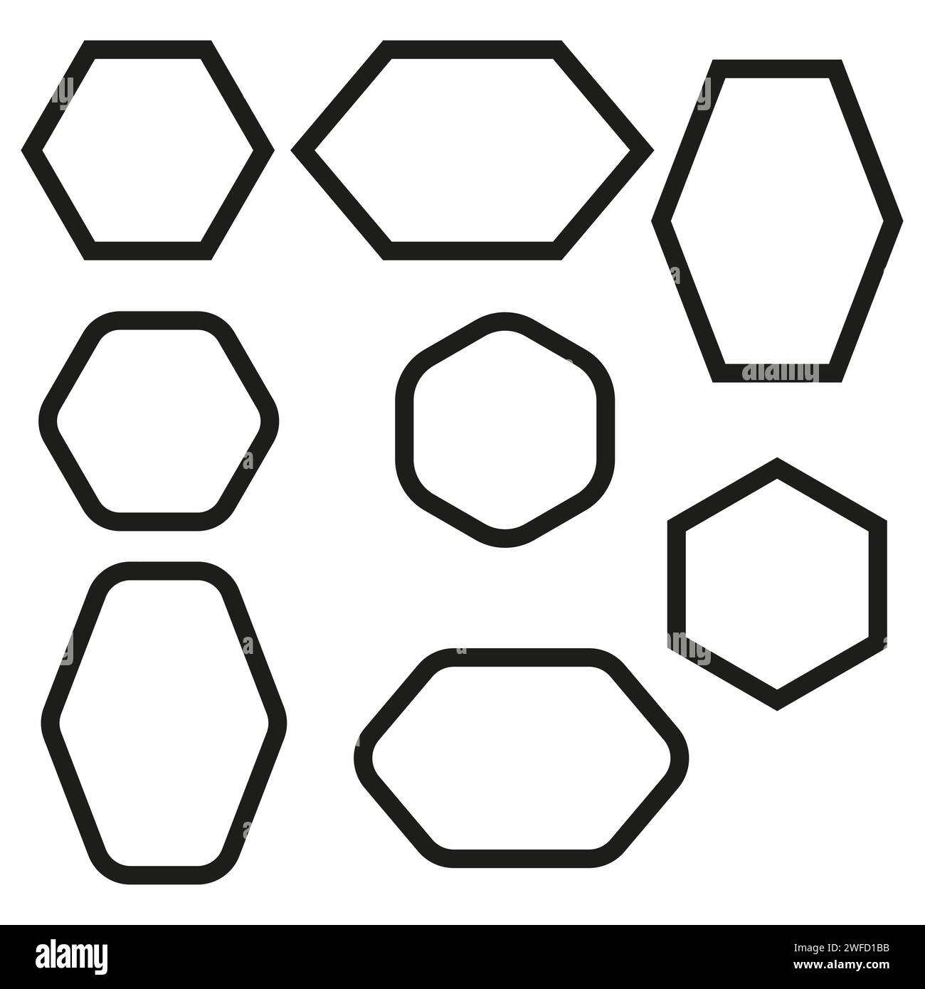 Hexagonal Shapes Frame Set Vector Illustration Stock Image EPS 10 hexagonal-shapes-frame-set-vector-illustration-stock-image-eps-10