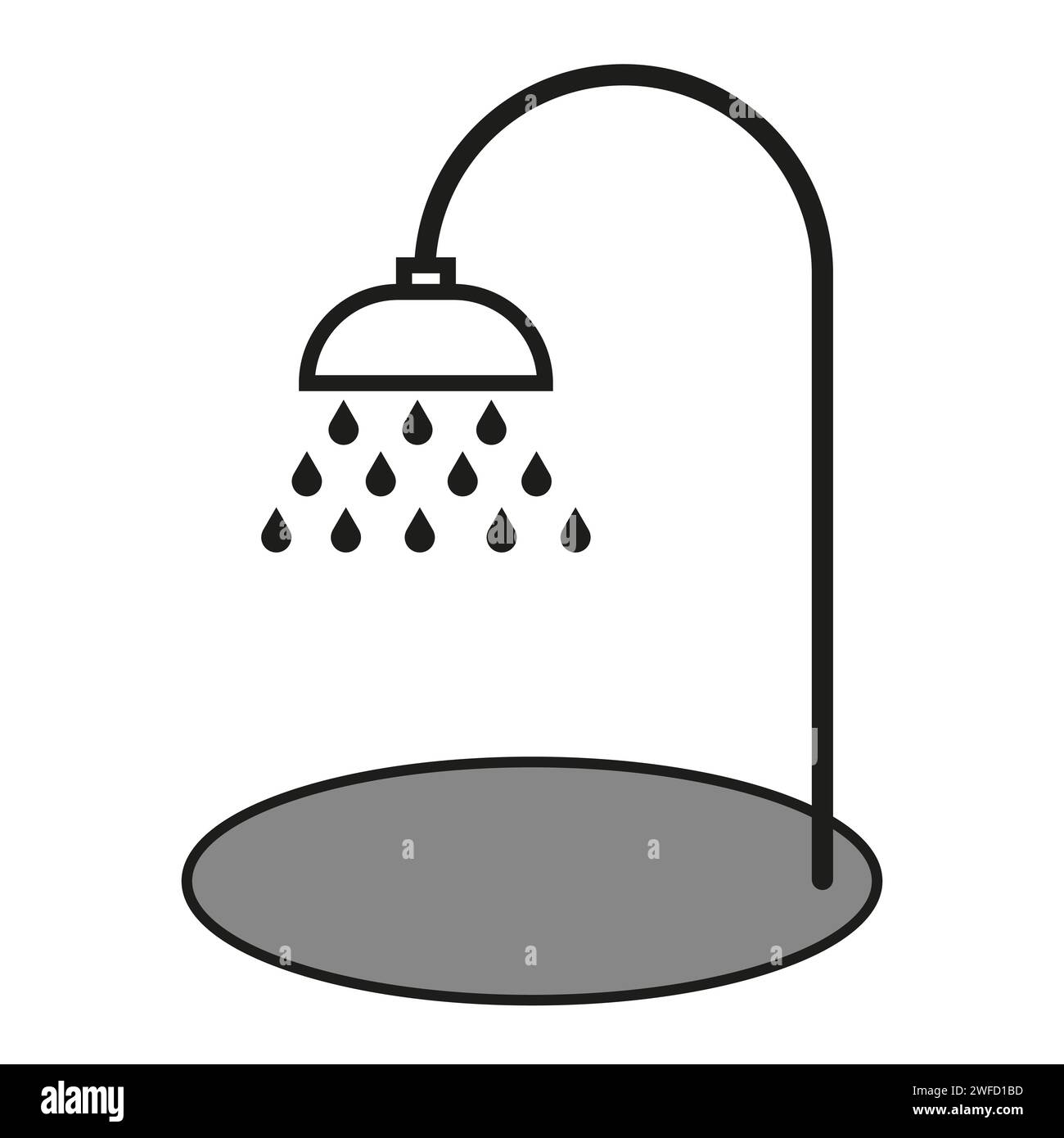 Black shower icon. Clean water. Vector illustration. Stock image. EPS 10 Stock Vector Image ...
