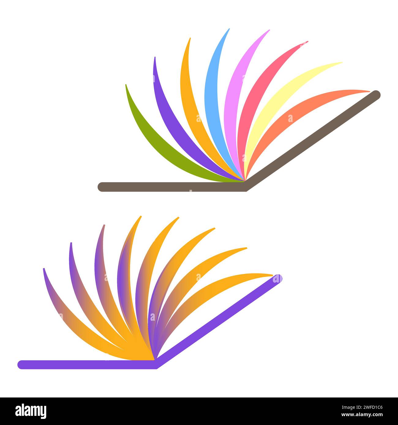 Open book colored pages. Old paper. Vector illustration. stock image ...