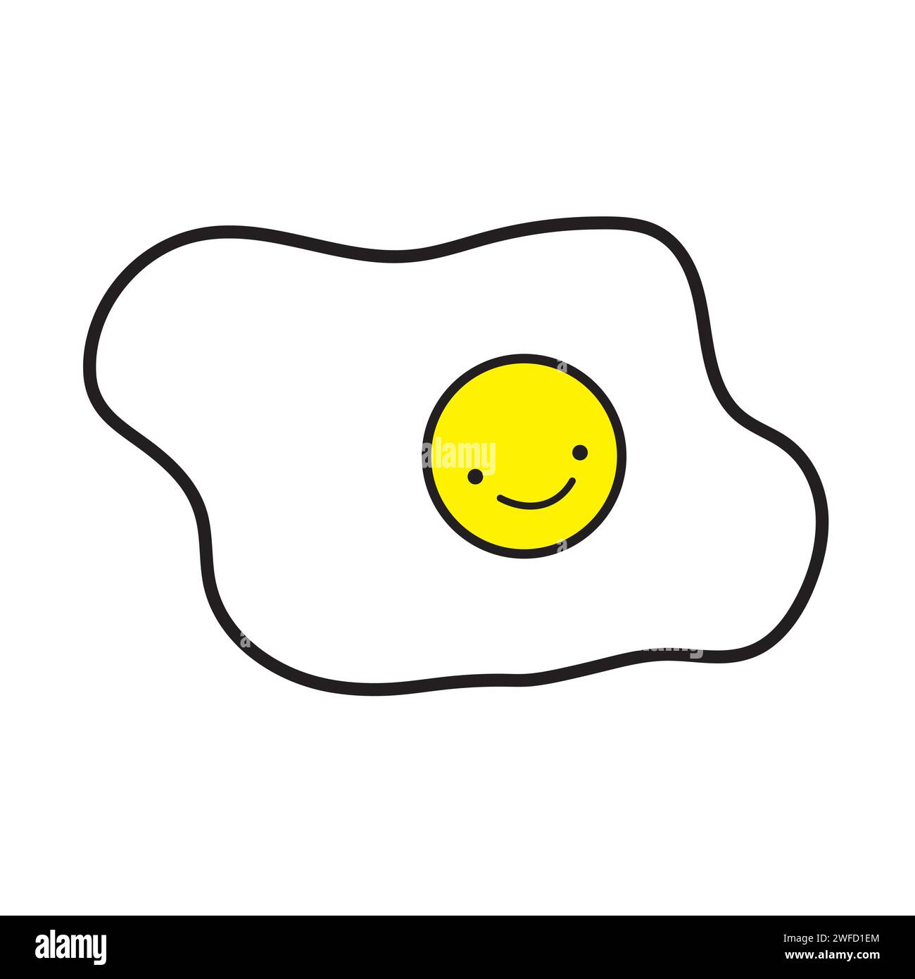 Scrambled Eggs Line In Line Art Style Logo Symbol Vector Illustration