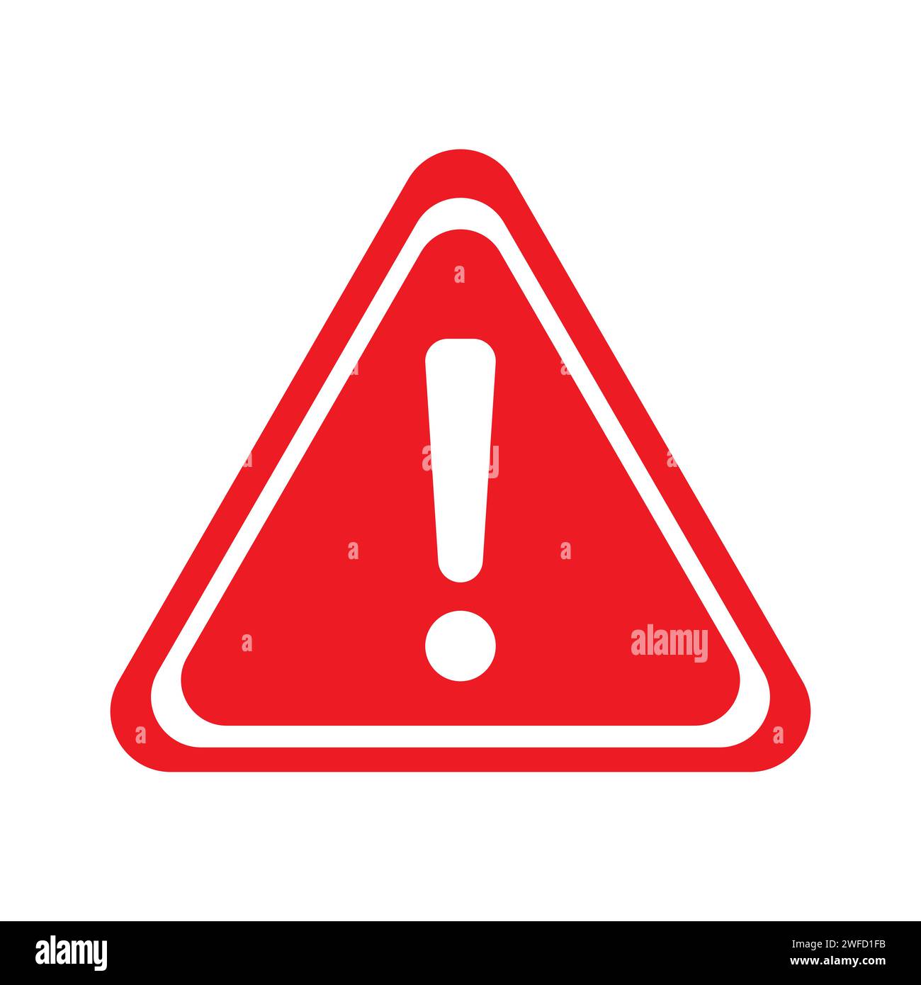 Red triangle exclamation mark. Icon symbol ban. Vector illustration ...