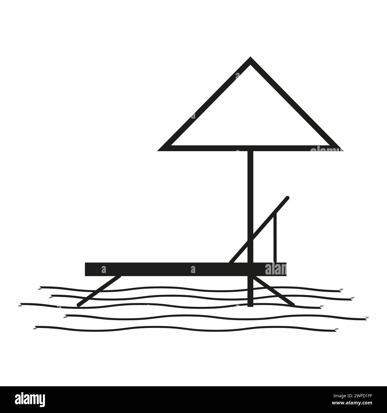 Beach Chair Umbrella Icon Travel Concept Tourism Concept Vector