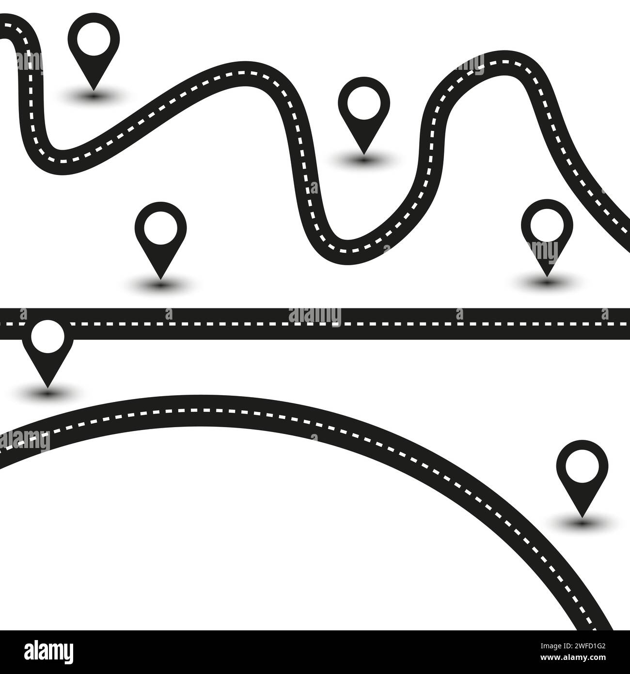 Road elements. Road trip. Vector illustration. Stock image. EPS 10 ...