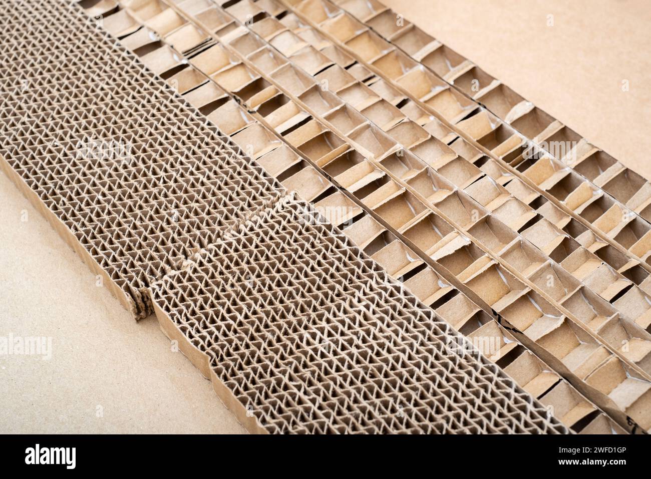 Cardboard packing material. corrugated paper sheets made from cellulose ...