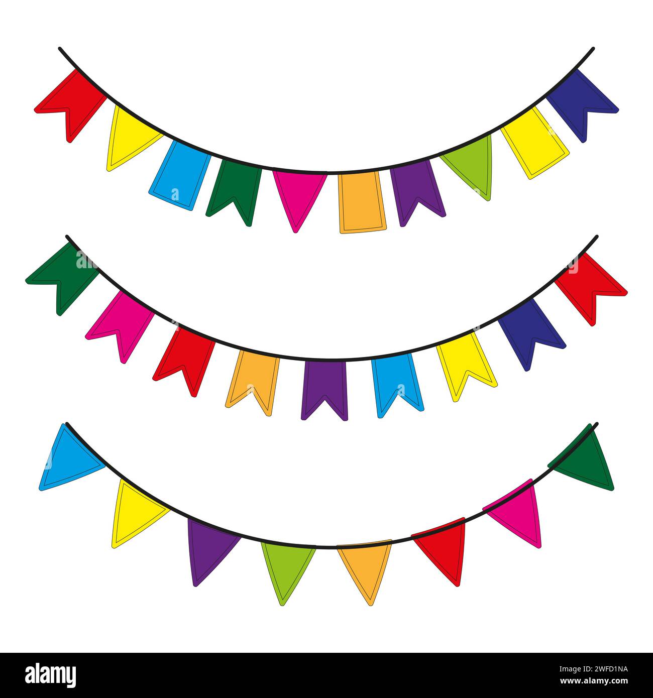 Triangular colored flags Stock Vector Images - Alamy