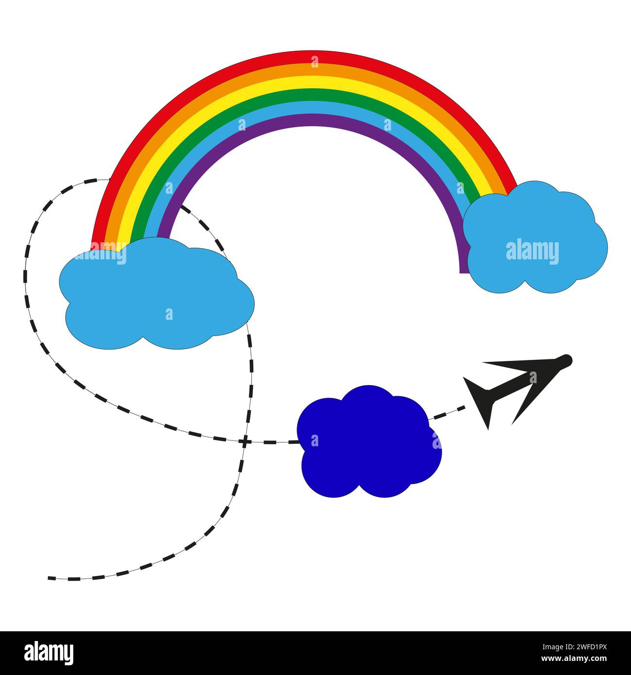 Airplane in rainbow Cut Out Stock Images & Pictures - Alamy