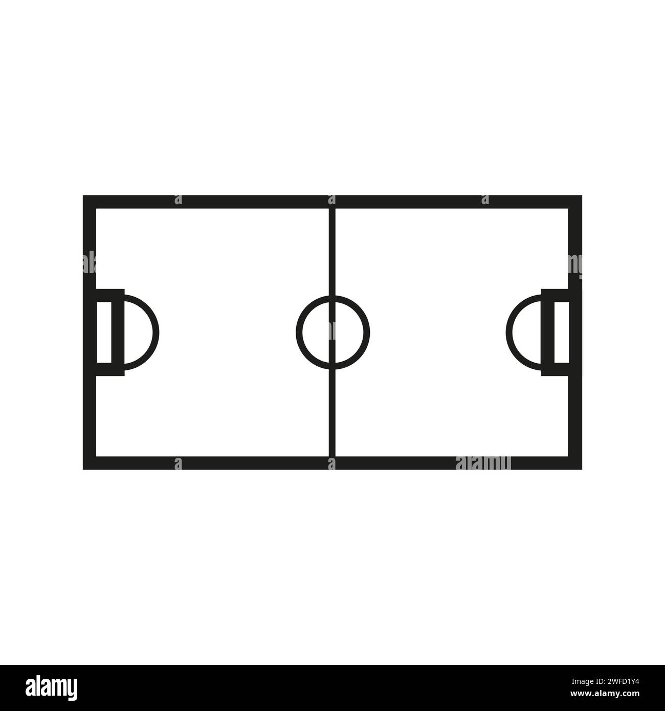 soccer field icon. Football stadium line. Square area icon. Team sport ...