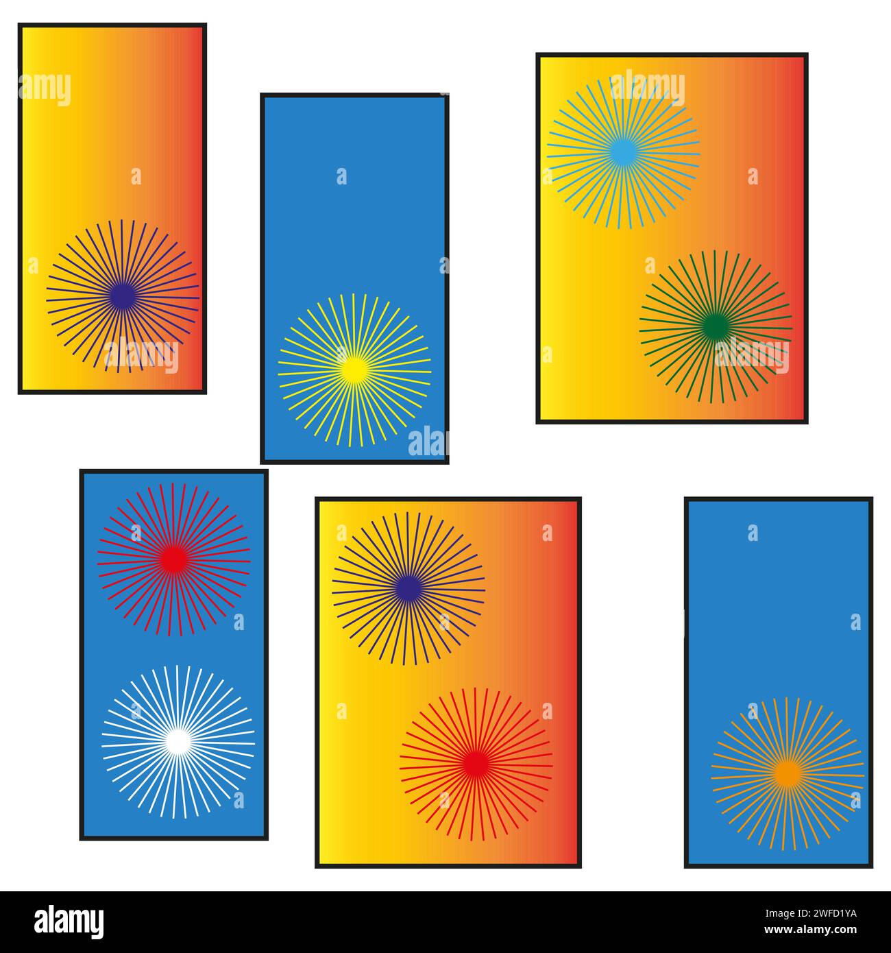Cover design with multicolored rectangles. Geometric background. Edge ...
