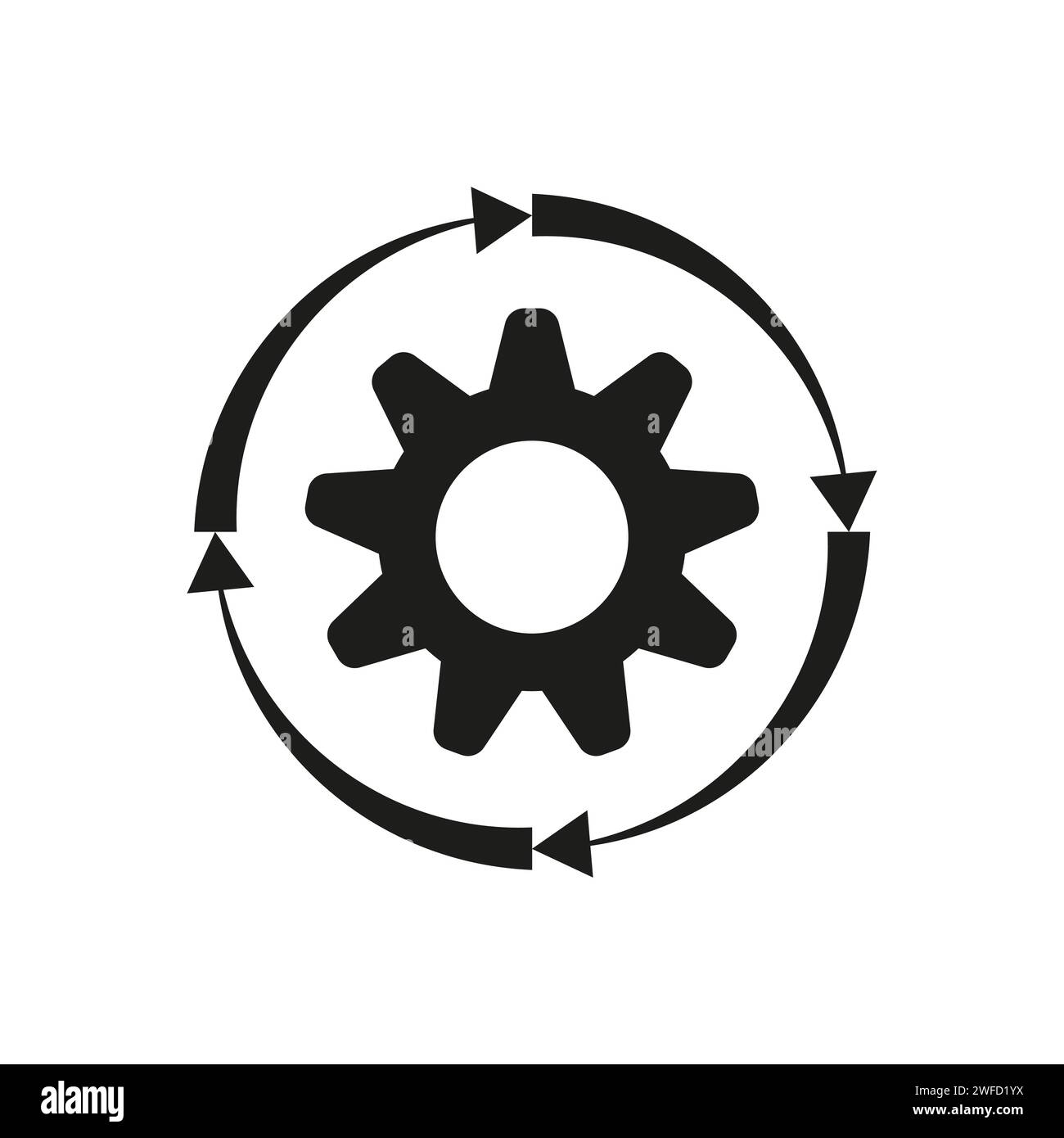 Cogwheel gear, setting symbol. Linear infographic. Vector illustration ...