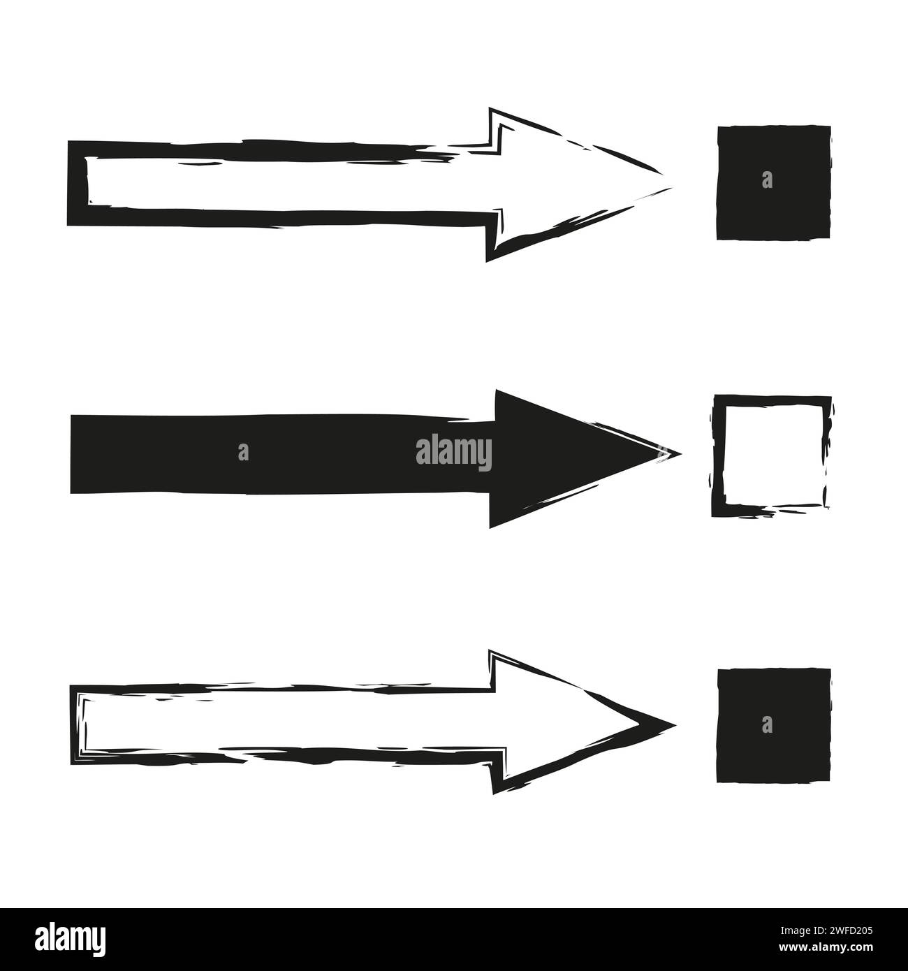 Different straight brush arrows. Exclusive arrows. Arrows pointing to ...