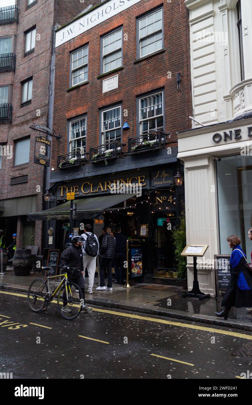 The Clarence pub in London on a rainy day in March 2023 Stock Photo - Alamy