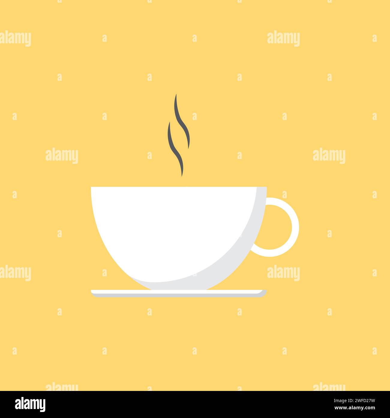 white cup icon. Logo symbol. Flat mockup. Vector illustration. stock ...