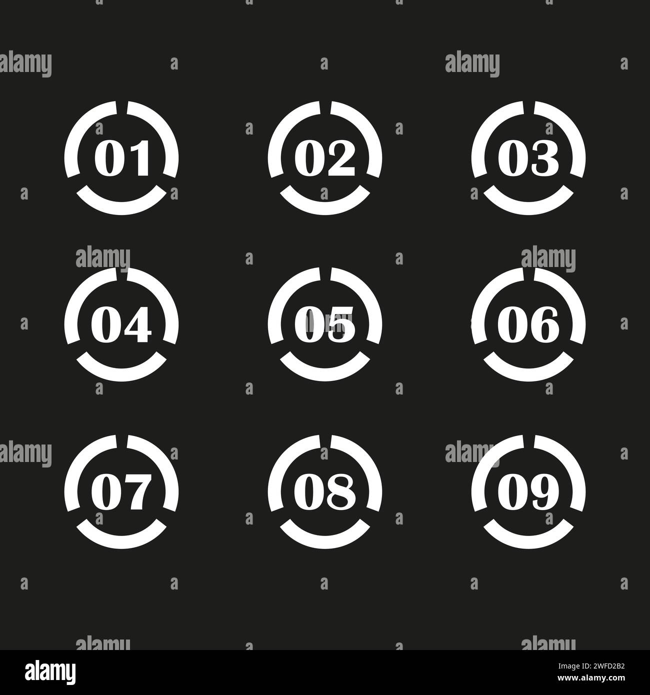 numbers in circles for concept design. Circle frame set. Vector ...