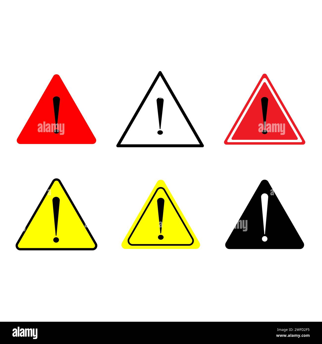 Triangles Exclamation Mark Attention Sign Safety Concept Flat